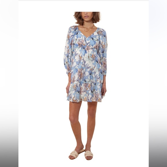 Hale Bob | Dresses | Nwt Hale Bob Tiered Dress Light Bluewhite Sz Xl ...
